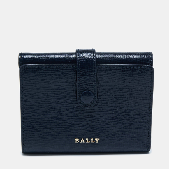 Bally | Bags | Bally Navy Blue Leather Trifold Compact Wallet | Poshmark